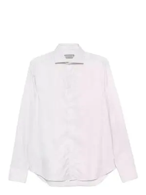 Canali Micro-check Spread-collar Shirt Neutrals