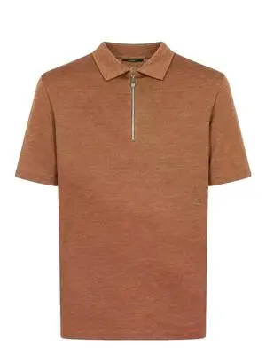 TOMBOLINI Quarter-zip Polo Shirt - Brown