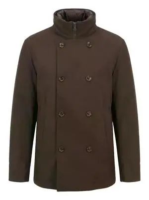 MONTECORE Double-breasted High-neck Jacket - Brown