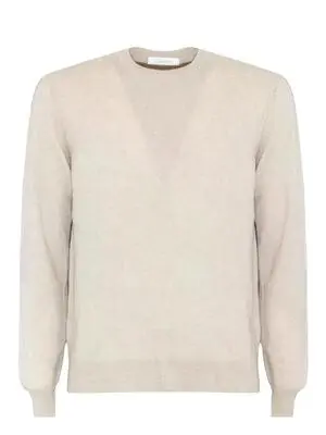 CRUCIANI Crew Neck Long Sleeve Sweater - Neutrals
