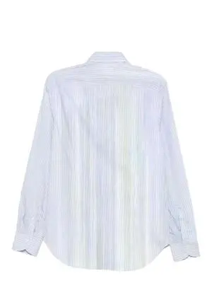 Canali Vertical-stripe Long-sleeve Shirt - Blue
