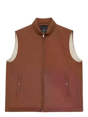 TOMBOLINI Logo Plaque Zip-up Gilet - Brown