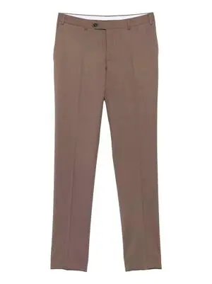Canali Tailored Trousers With Pressed Crease - Brown