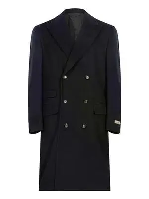Canali Double-breasted Peak-lapel Coat - Blue