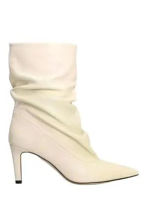 THE SELLER Slouchy Pointed-toe Stiletto Ankle Boots - Neutrals