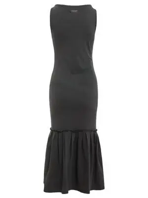 NACHE Layered Ruffled-hem Maxi Dress - Grey