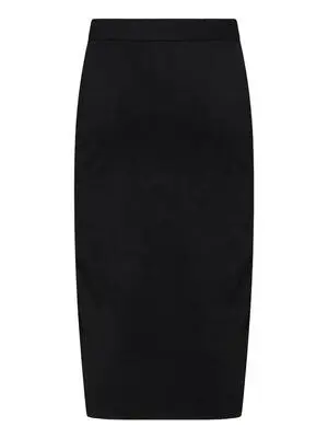 Co Ribbed Elasticated-waistband Midi Skirt - Black