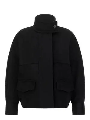 Alberto Biani Wool Bomber Jacket - Black