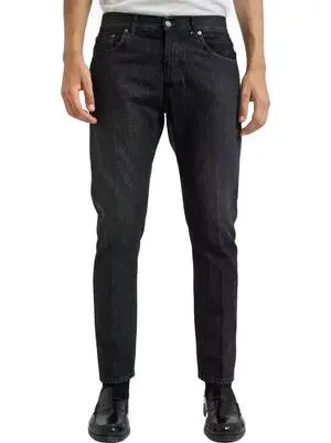 DONDUP Logo Plaque Straight Leg Jeans - Black