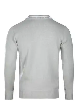 Eleventy Button-up Wool Cardigan With Shawl Collar - Grey