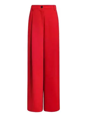 Essentiel Antwerp Pleated Wide-leg Trousers - Red