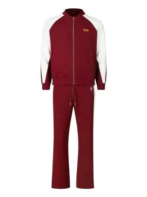 MAISON HIDEOUT Logo-patch Panelled Tracksuit - Red