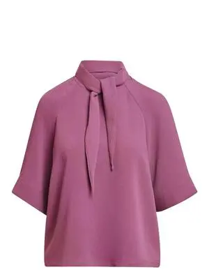 Essentiel Antwerp Essentiel Antwerp Raglan-Sleeve Tie-Neck Blouse Purple