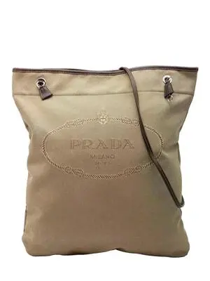 Prada Canapa Logo Crossbody Bag - Neutrals