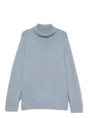 Eric Bompard BOMPARD High-Neck Sweater With Split Sleeves Blue