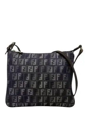 Fendi 2000-2010 Zucchino Denim Crossbody Bag - Blue