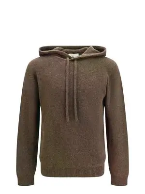 ROBERTO COLLINA Knitted Hoodie - Brown