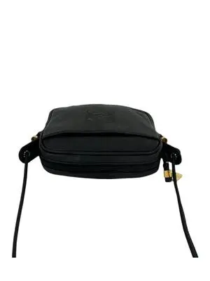 Loewe 1980-1990 Leather Anagram Crossbody Bag - Black