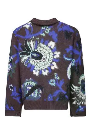 Sacai Floral Jacquard Embroidered Jacket - Brown
