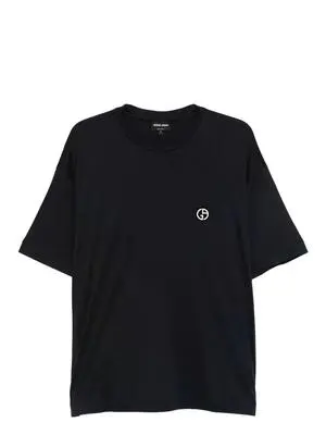 Giorgio Armani Logo-patch Short-sleeve T-shirt - Blue