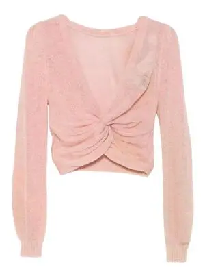 TWINSET Cropped Jumper With Twist Detail - Pink