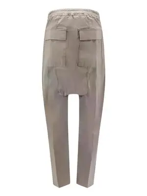 Rick Owens Cotton Trousers With Drawstring Waist - Neutrals
