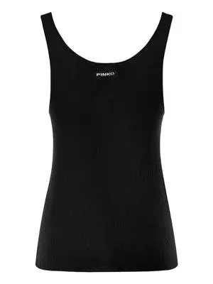 Pinko Ribbed Knit Tank Top Black
