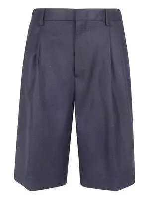 Tagliatore Pleated Wool Shorts - Blue