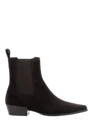 STRATEGIA SHOES Nina Suede Pointed-toe Ankle Boots - Brown