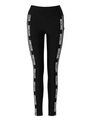 Moschino Logo-tape Leggings - Black