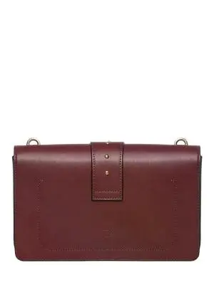 Pinko Love Birds Stud-embellished Shoulder Bag Red