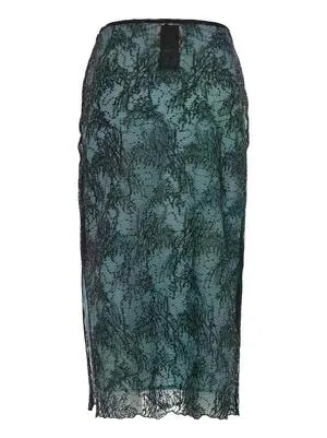 SEMICOUTURE Sequin-embellished Lace Midi Skirt - Green
