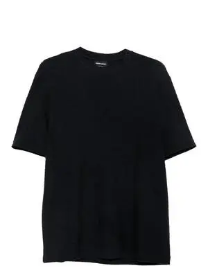 Giorgio Armani Chevron-knit T-shirt - Blue