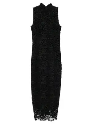 TWINSET Lace Sleeveless Midi Dress - Black