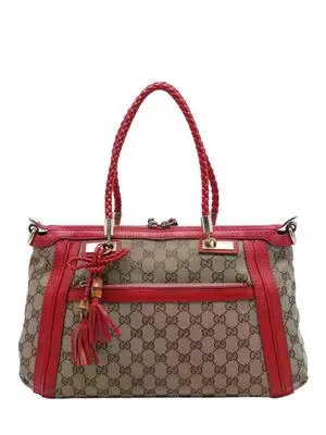 Gucci Gg Canvas Bella Satchel - Red