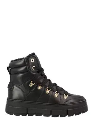 BOGNER BOGNER Black Leather Lace-Up Ankle Boots