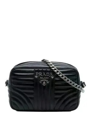 Prada Soft Calfskin Diagramme Camera Bag - Black