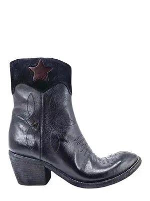 MADISON MAISON Embroidered Ankle Boots - Blue