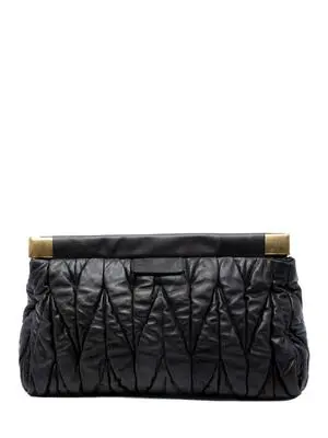 Miu Miu 2010-2026 Matelasse Nappa Frame Clutch Bag - Black