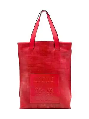 Loewe 2015 Anagram Leather Shopper Tote Bag - Red