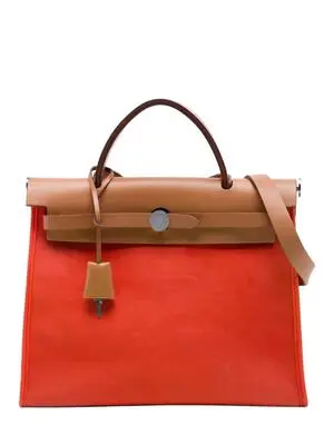 Hermès 2016 Toile Herbag Zip 31 Satchel Orange