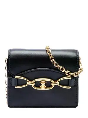 CELINE 2020 Mini Smooth Calfskin Triomphe Maillon Wallet On Chain Crossbody Bag