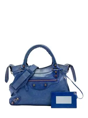 Balenciaga 2005-2026 Lambskin Motocross Giant 12 Town Satchel - Blue