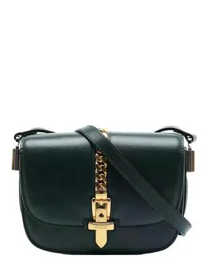 Gucci 2016-2026 Mini Calfskin Sylvie 1969 Crossbody Bag - Green