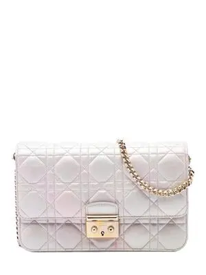 Dior 2014 Metallic Lambskin Cannage Miss Promenade Crossbody Bag - Pink