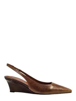 MADISON MAISON Loux Slingback Wedge Pumps - Brown