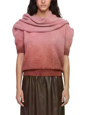 ROWEN ROSE Rowen Rose Gradient Draped Neck Sweater