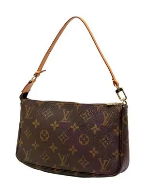 LOUIS VUITTON 2001 Monogram Pochette Accessoires Shoulder Bag Brown