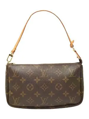LOUIS VUITTON 2002 Monogram Pochette Accessoires Shoulder Bag Brown