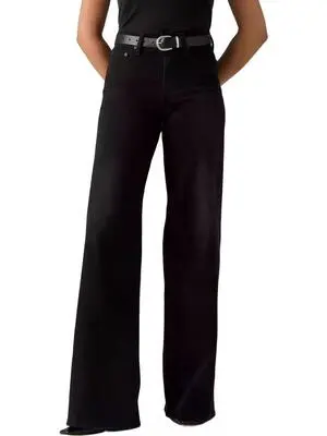 LEVI'S 728 High-rise Wide-leg Jeans - Black